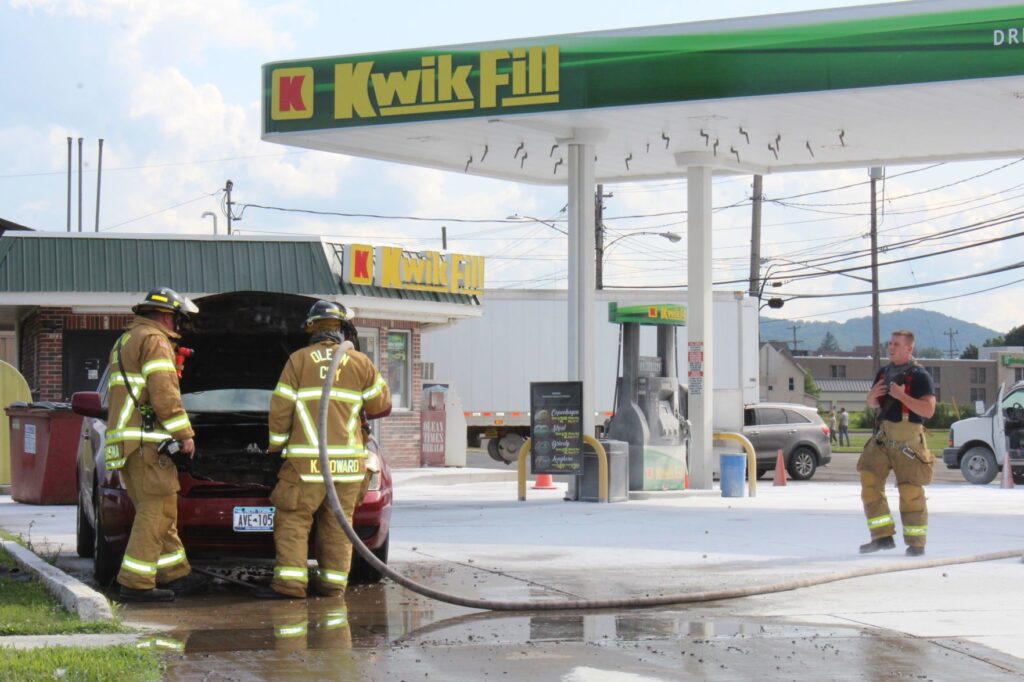 Vehicle fire at Olean Kwik Fill sets off fire suppression system ...