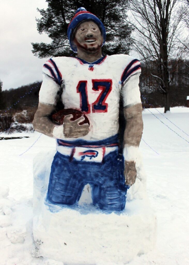 State & Union: Josh Allen 'snowman' in West Clarksville - Olean Times ...