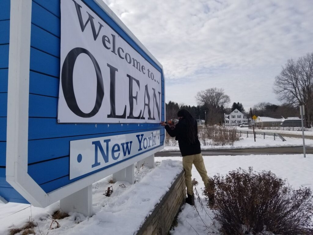 Olean gets temporary welcome banners as sign work continues - Olean ...