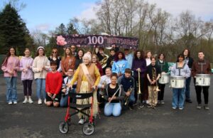 Allegany-Limestone Marching Band plays for woman celebrating her 100th ...