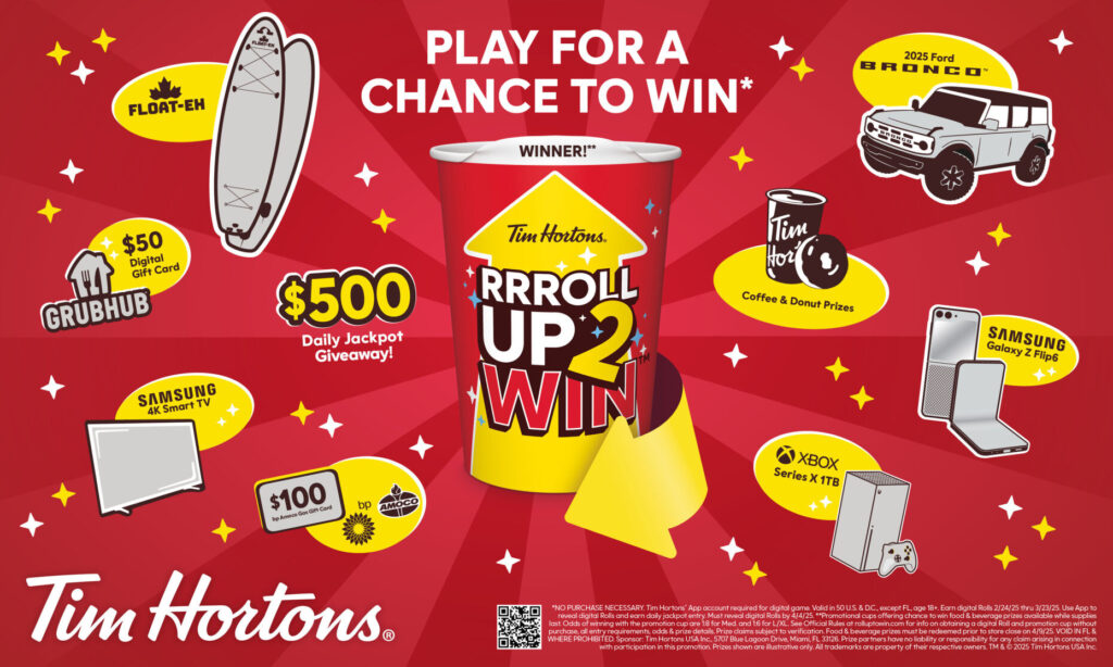 Tim Hortons U.S. Roll Up To Win® sweepstakes is back! Play through ...