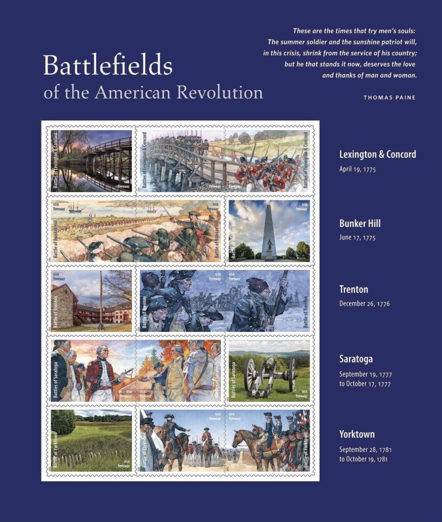 New Forever Stamps Commemorate Battlefields of the American Revolution ...