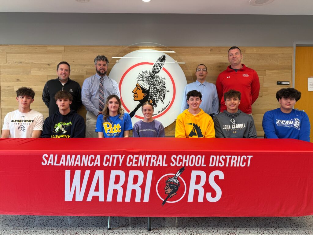 Salamanca celebrates college signing day for athletes - Olean Times Herald