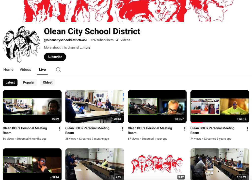 Olean school board aims to livestream meetings starting in ’26 - Olean ...