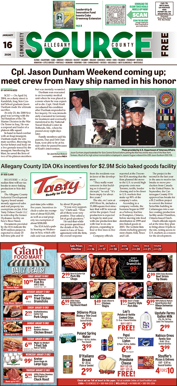 Allegany County Source 01-16-2026 - Olean Times Herald